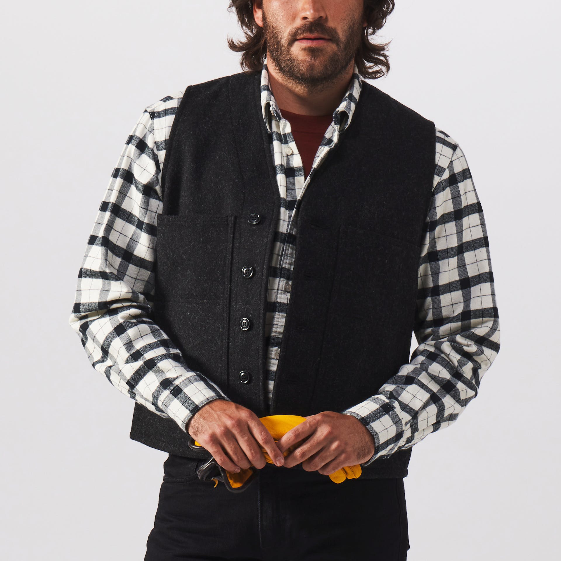 Men's Mackinaw Wool Western Vest Filson, 54% OFF